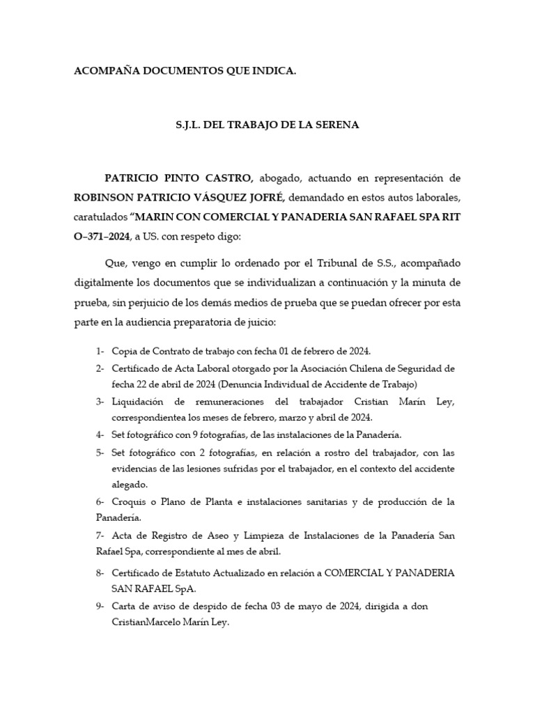 Acompaña Documentos Que Indica | PDF | Derecho