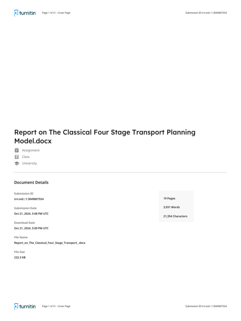 AI-Report On The Classical Four Stage Transp | PDF | Transport