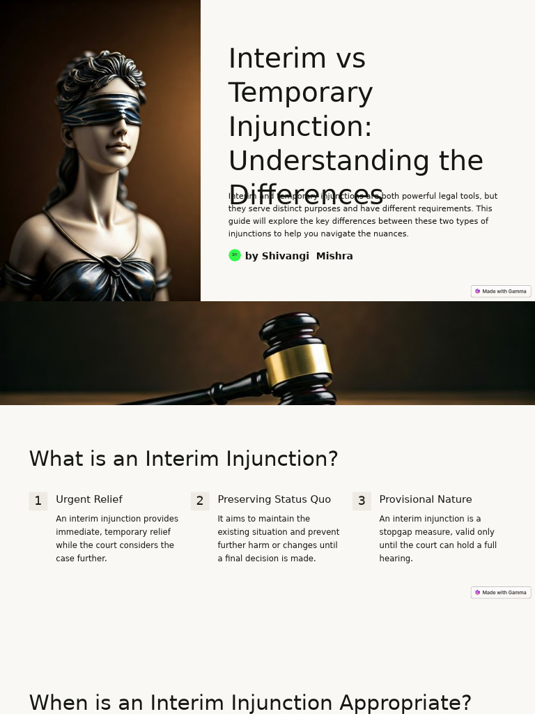 Interim Vs Temporary Injunction Understanding The Differences | PDF | Injunction | Risk