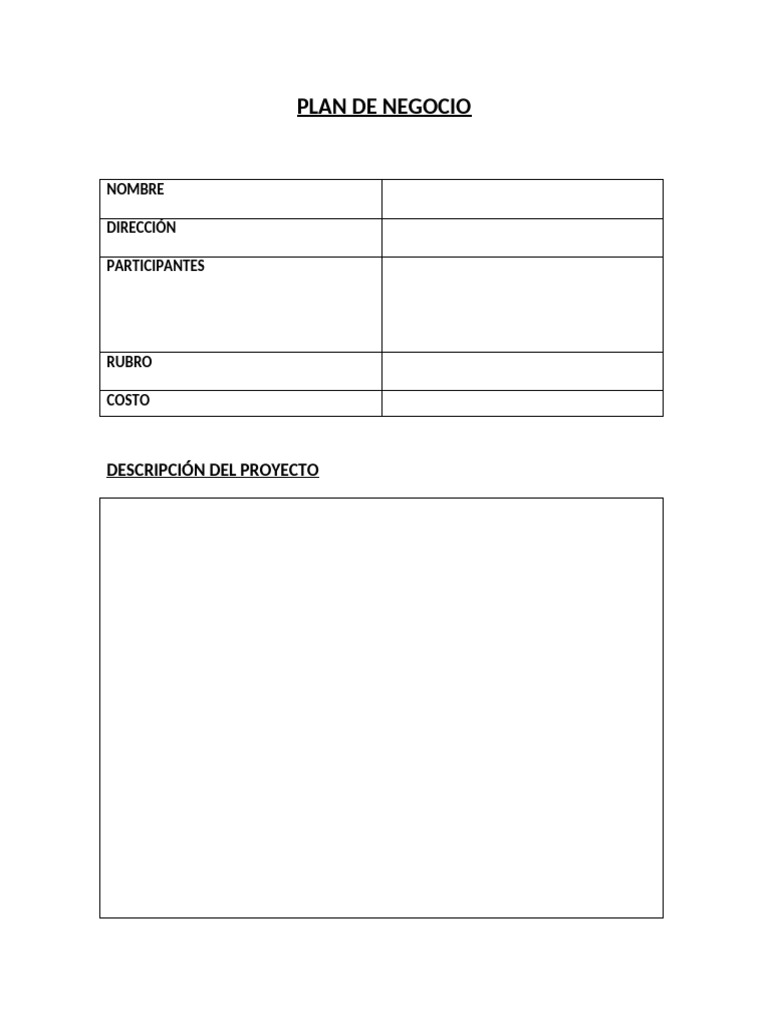 Formato Plan de Negocio Impre | PDF | Negocios | Informática