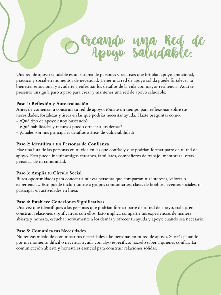 Creando Redes De Apoyo Pdf Las Emociones Comunidad