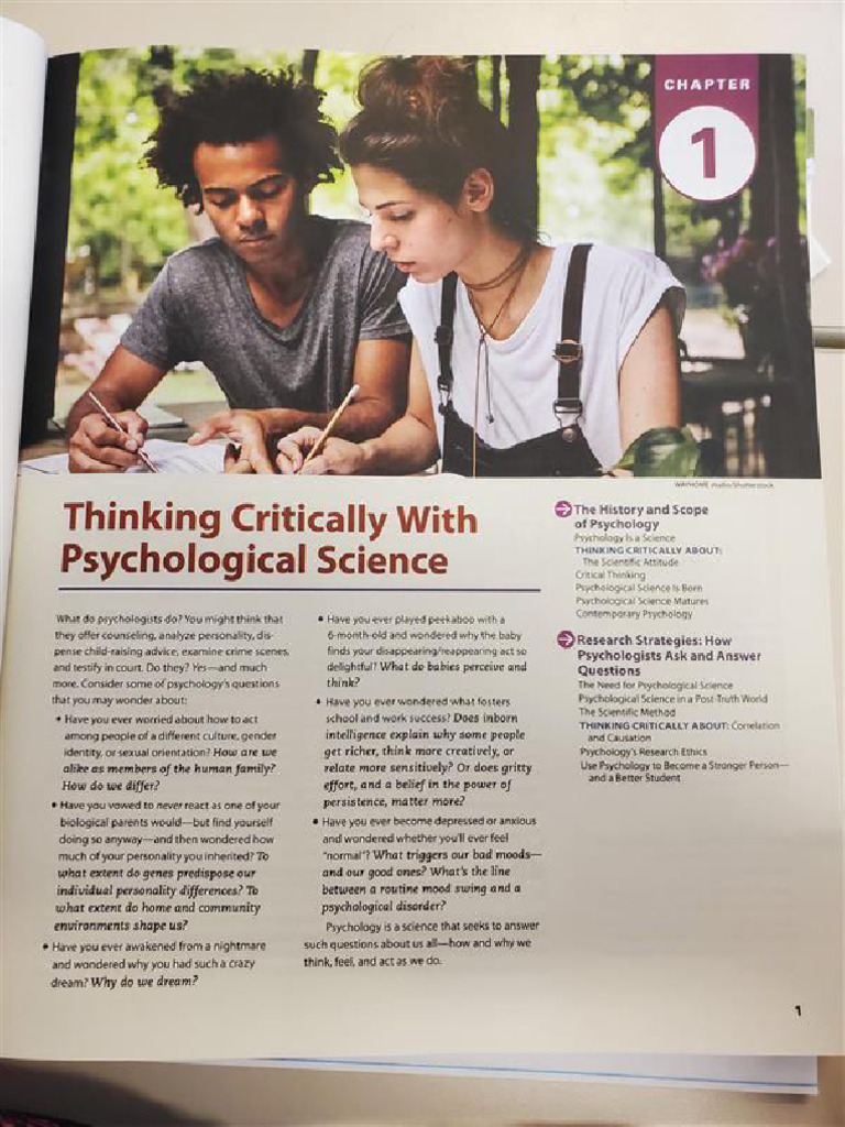 Exploring Psychology Chapter 1 | PDF