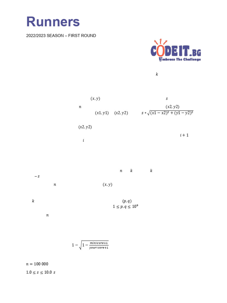 runners_en | PDF | Applied Mathematics | Statistical Theory