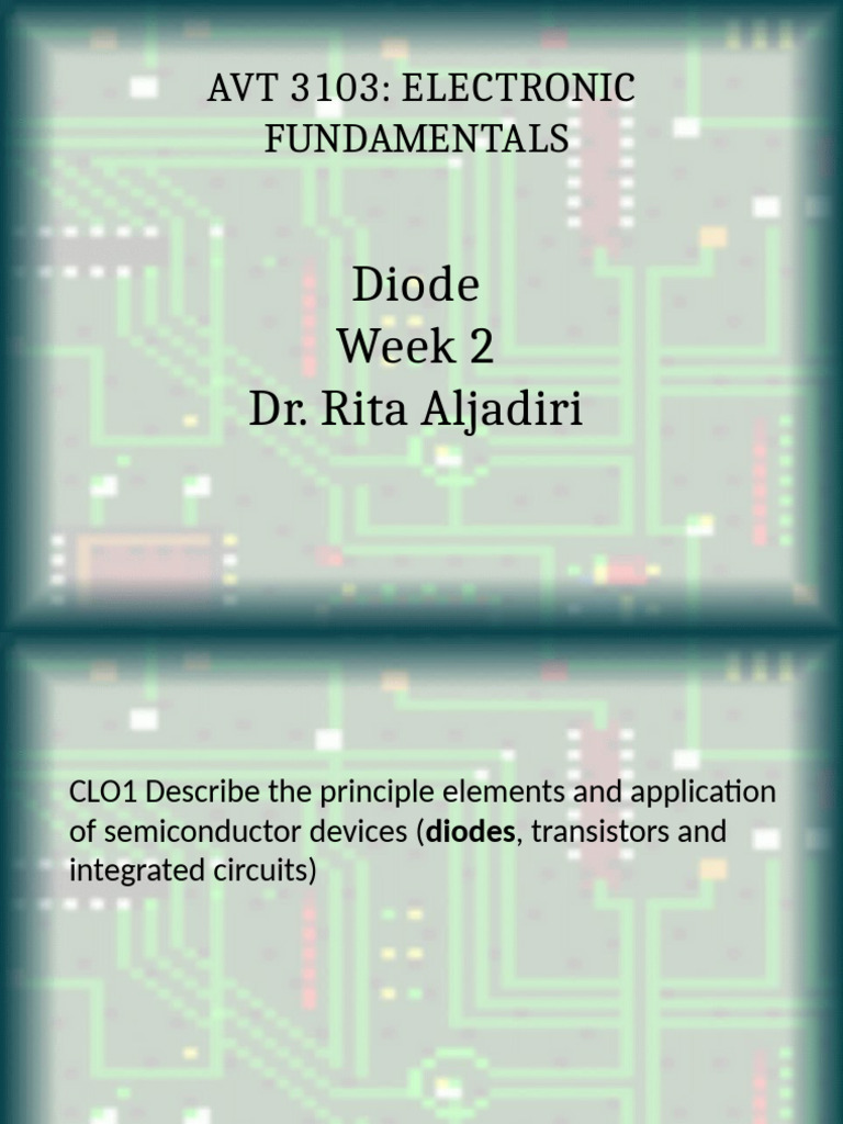 Week 2 Types of Diodes | PDF | Rectifier | Diode