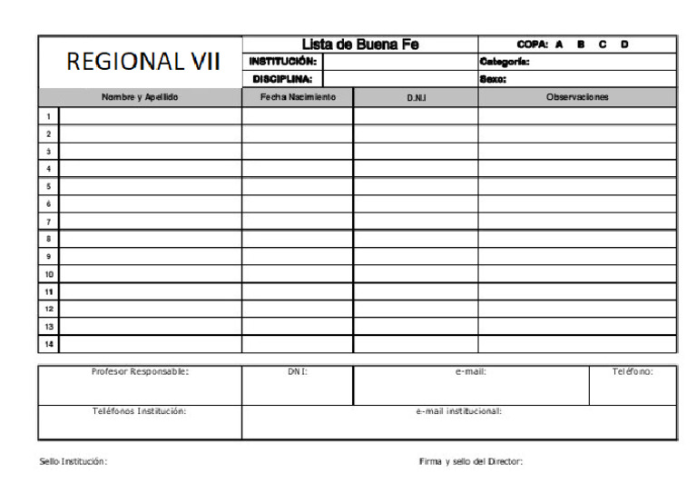Planilla Buena Fe | PDF