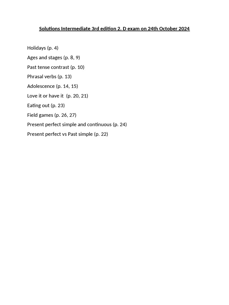 Solutions Intermediate 3rd Edition 2d On 24th October 2024 Pdf