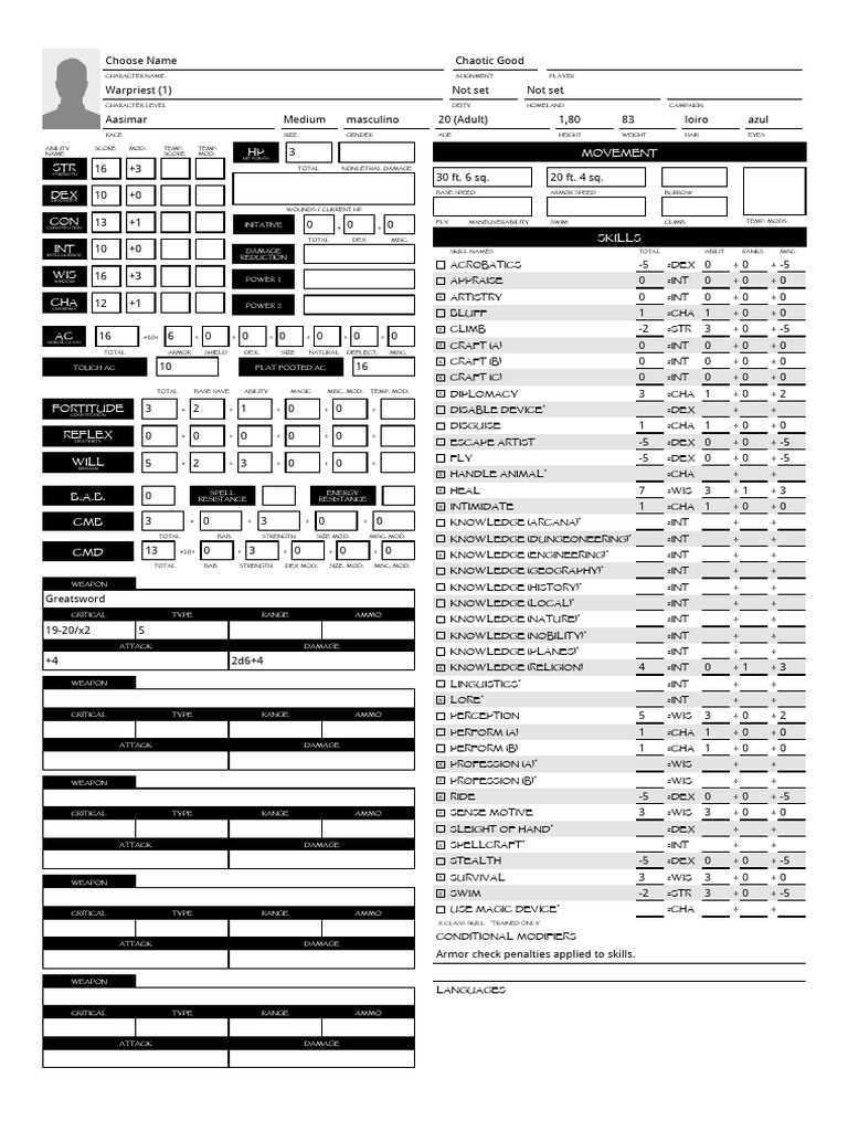 charactersheet-1 | PDF | D20 System