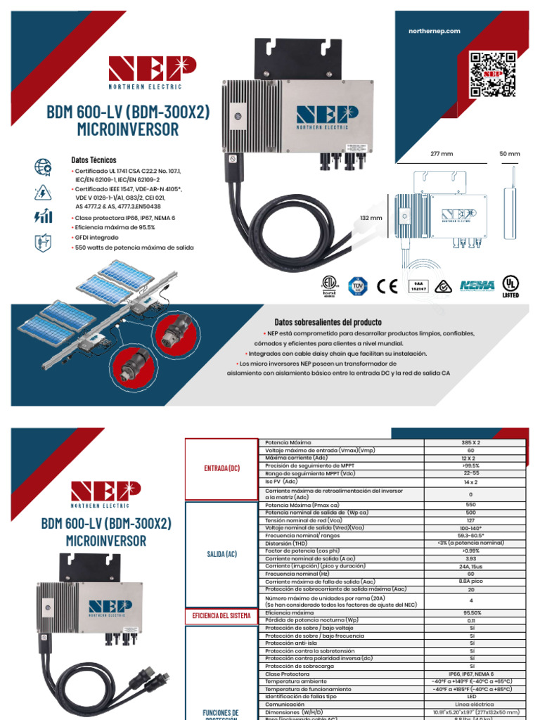 Microinversor BDM 600 LV | PDF | Electrónica | Electromagnetismo