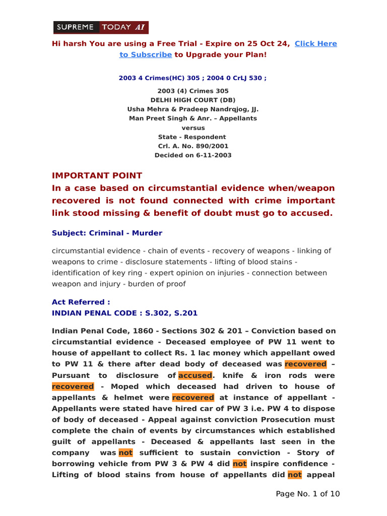 Man Preet Singh Vs State | PDF | Prosecutor | Discovery (Law)