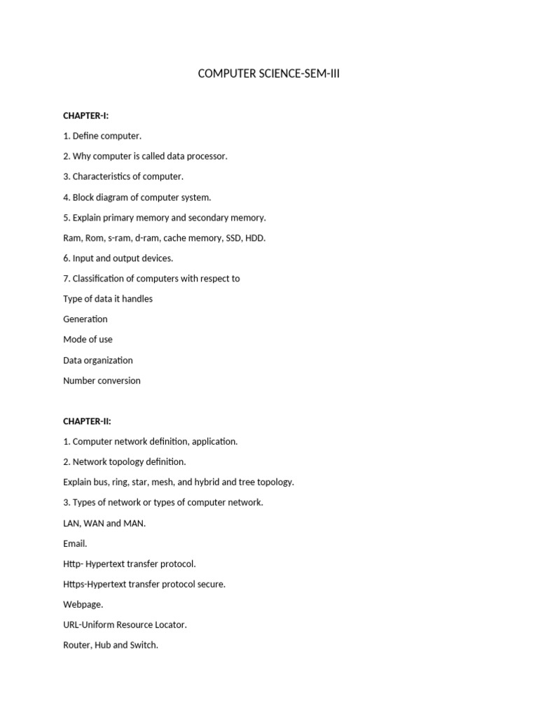Aaron Computer Sceince Notes | PDF | Random Access Memory | Network ...