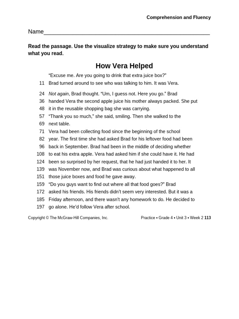 A Reproducibles Unit 3 Week 2 Comprehension Fluency | PDF