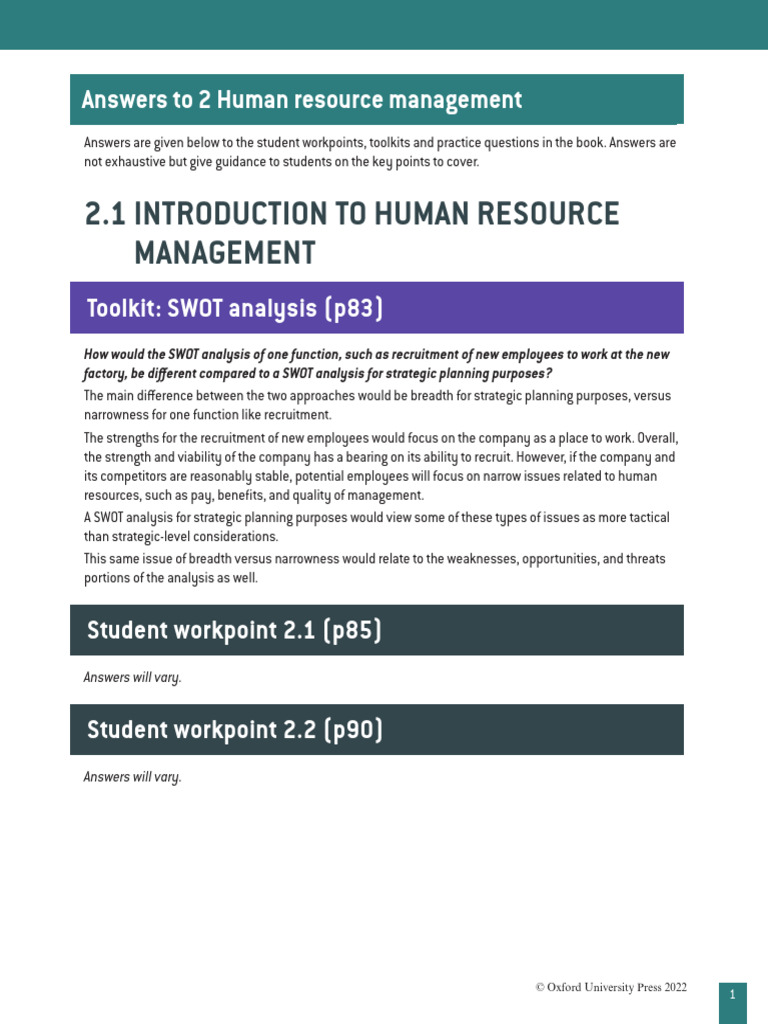 201683_unit 2 Answers | PDF | Waiting Staff | Employment