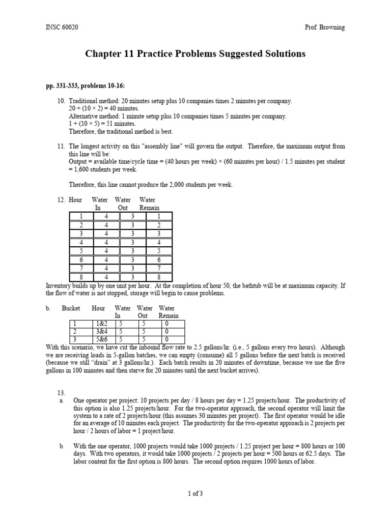 CH 11 Practice Problems Solutions | PDF