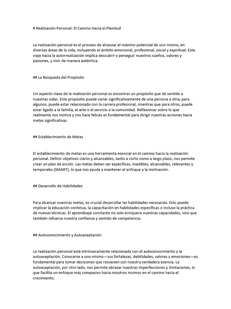Realización Personal | PDF | Las emociones | Motivacional