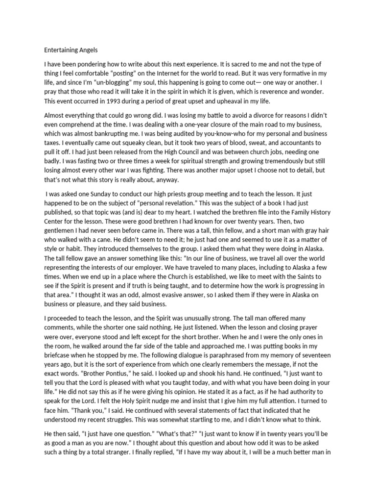 Entertaining Angels | PDF