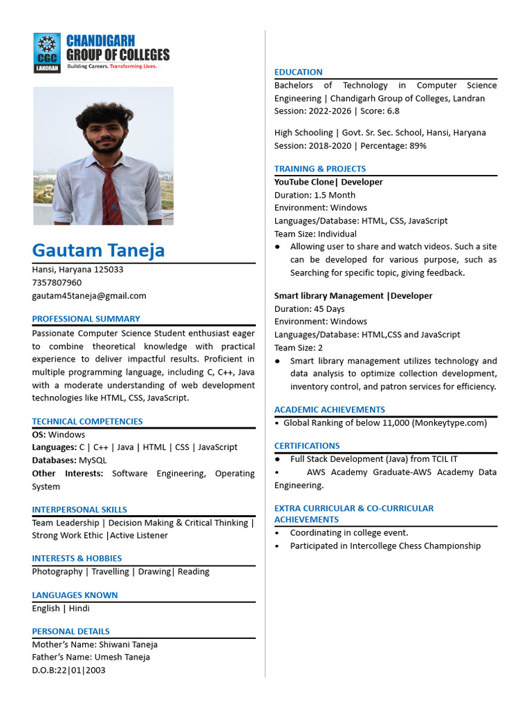 Gautam Resume | PDF | Databases | Computing