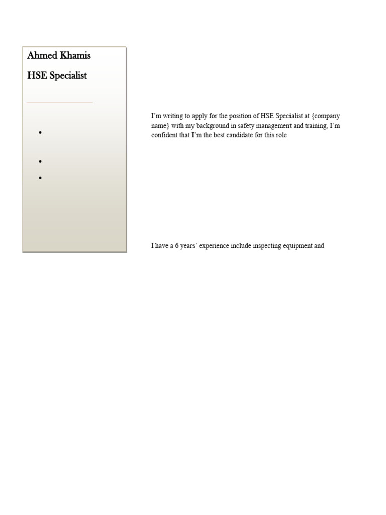 Cover Letter | PDF