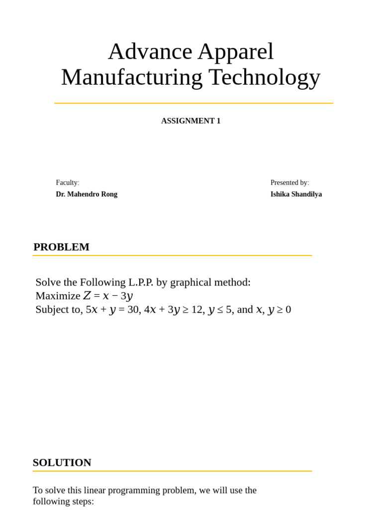 Advance Apparel Manufacturing Technology | PDF | Linear Programming ...