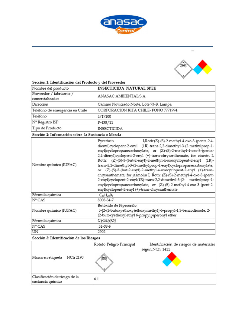 Hoja de Seguridad Spee 3ew | PDF | Residuos | Agua