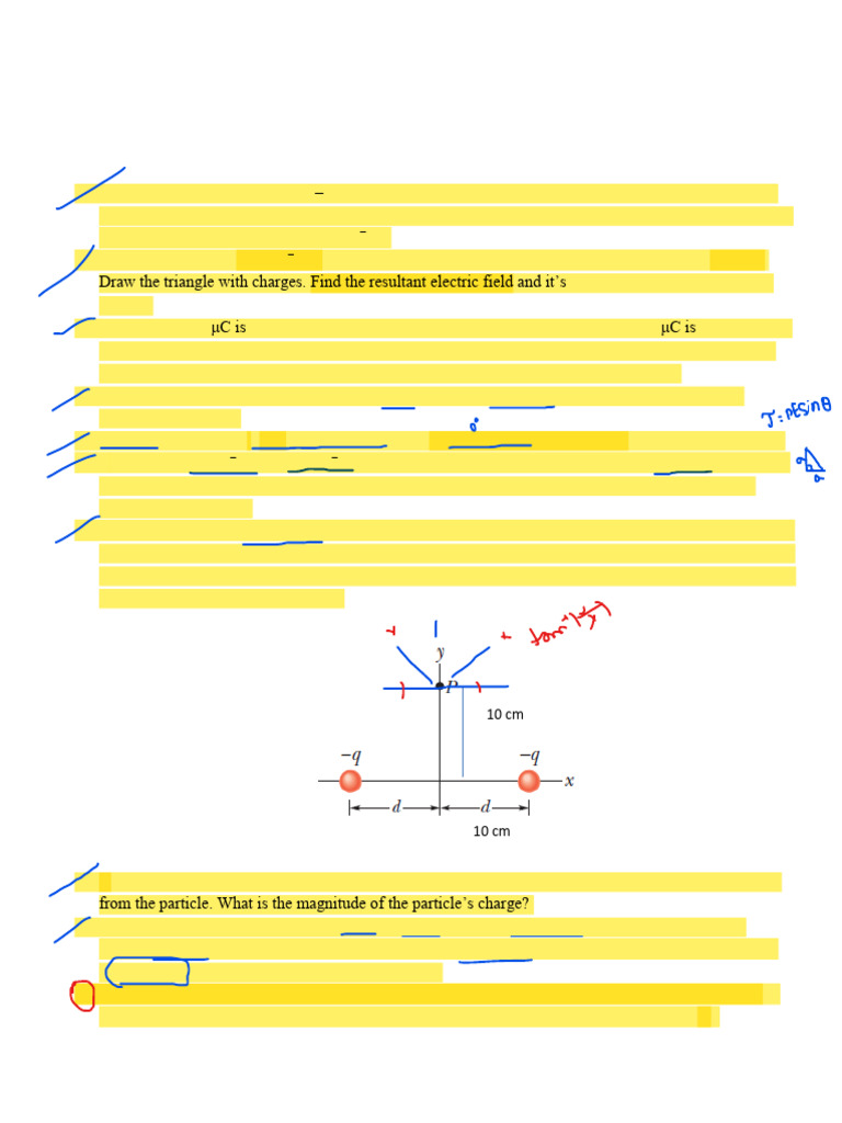 Practice Problem - Electric Field - PHY-2105 | PDF | Electron | Electric Field