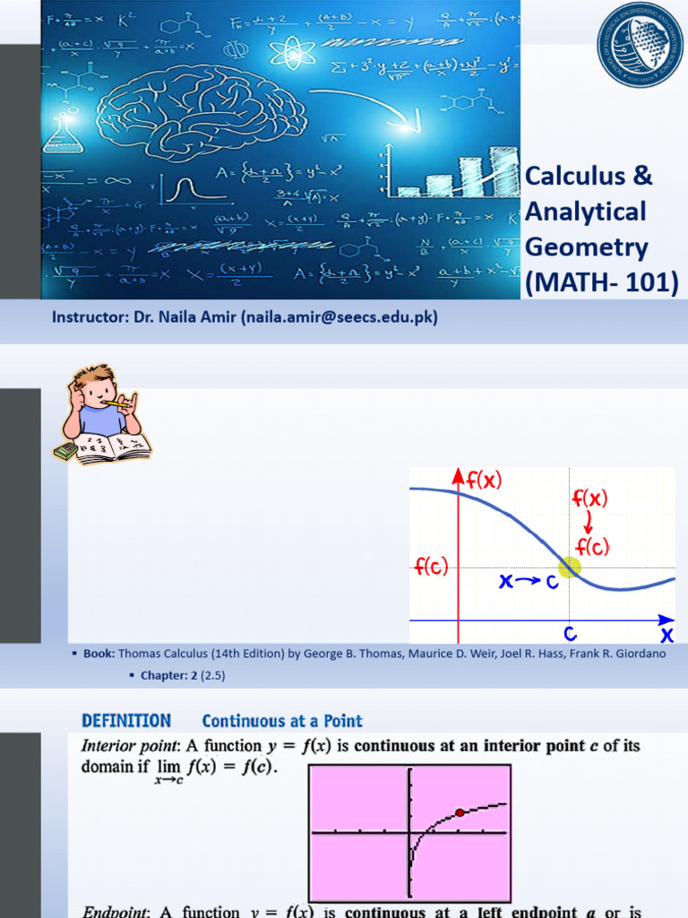 Lecture # 12 (Continuous Functions) SE | PDF | Continuous Function | Function (Mathematics)