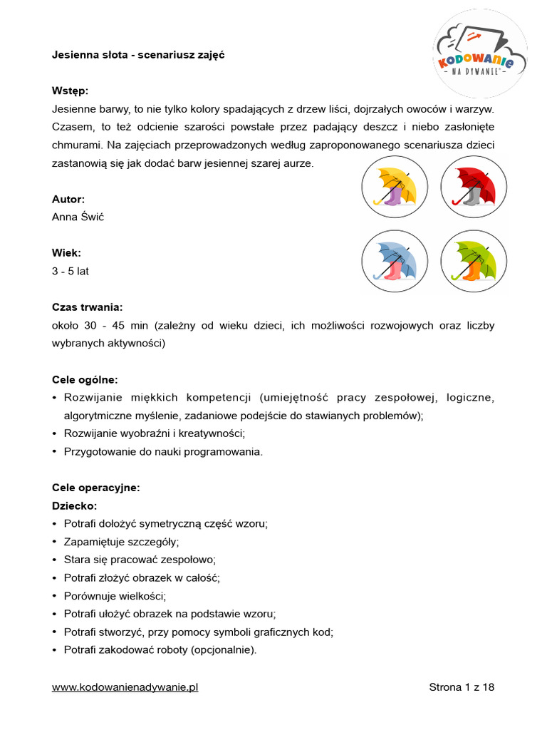 Jesienna Slota Przedszkole | PDF