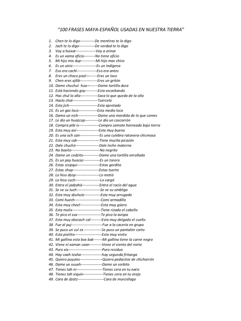 100 Frases Maya | PDF