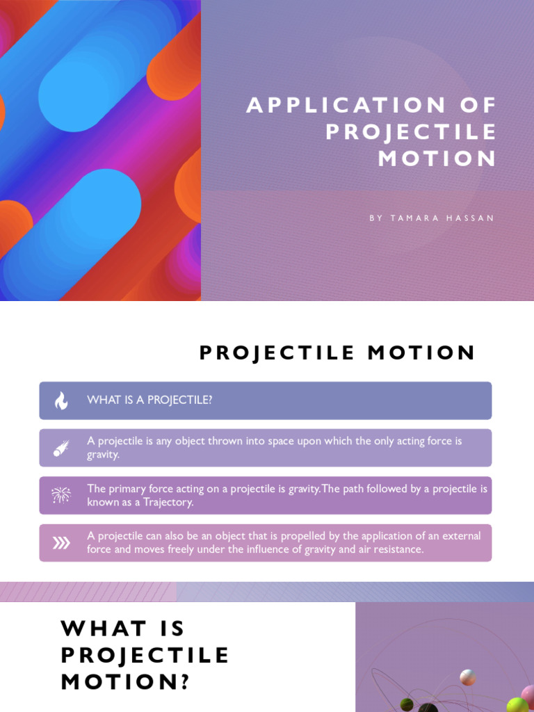 Application of Projectile Motion by Tamara Hassan | PDF | Science ...