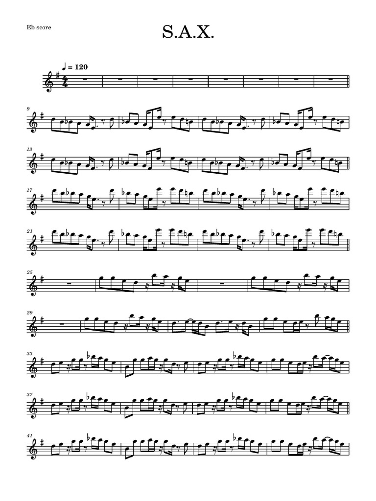 S.A.X. Eb Score Analysis and Data | PDF