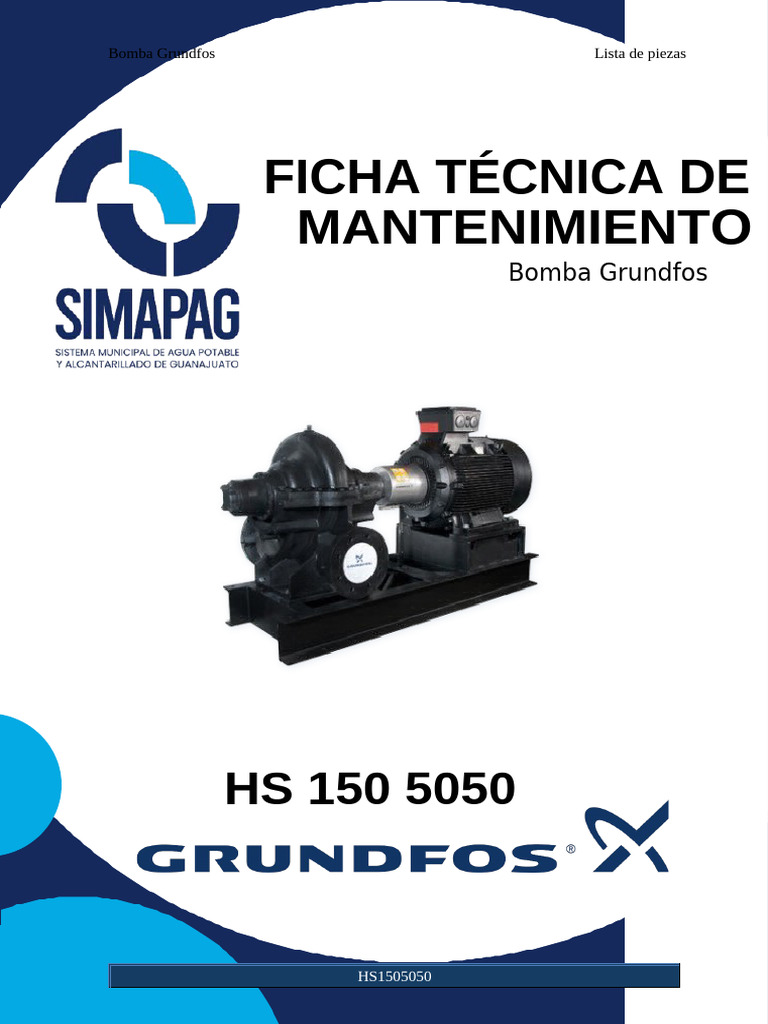 Ficha Técnica de Mantenimiento Bombas Grundfos | PDF | Tecnología
