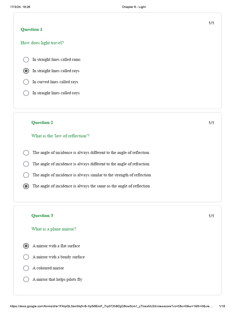 Chapter 6 - Light | PDF | Reflection (Physics) | Color