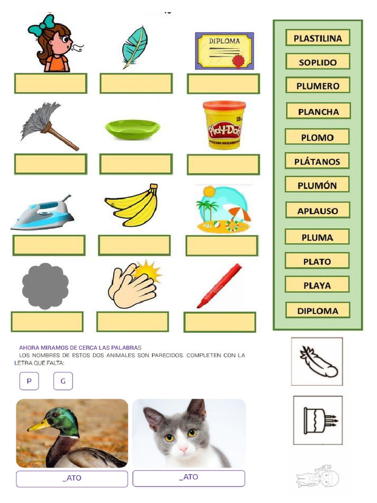 Actividades Pla, Ple, Pli, Plo, Plu y Mas | PDF