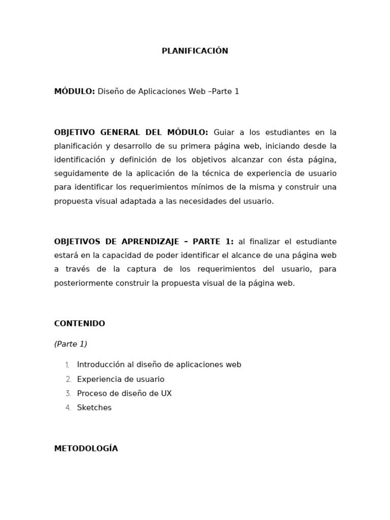 Planificación Micro Clase-V1 | PDF | Usabilidad | Red mundial
