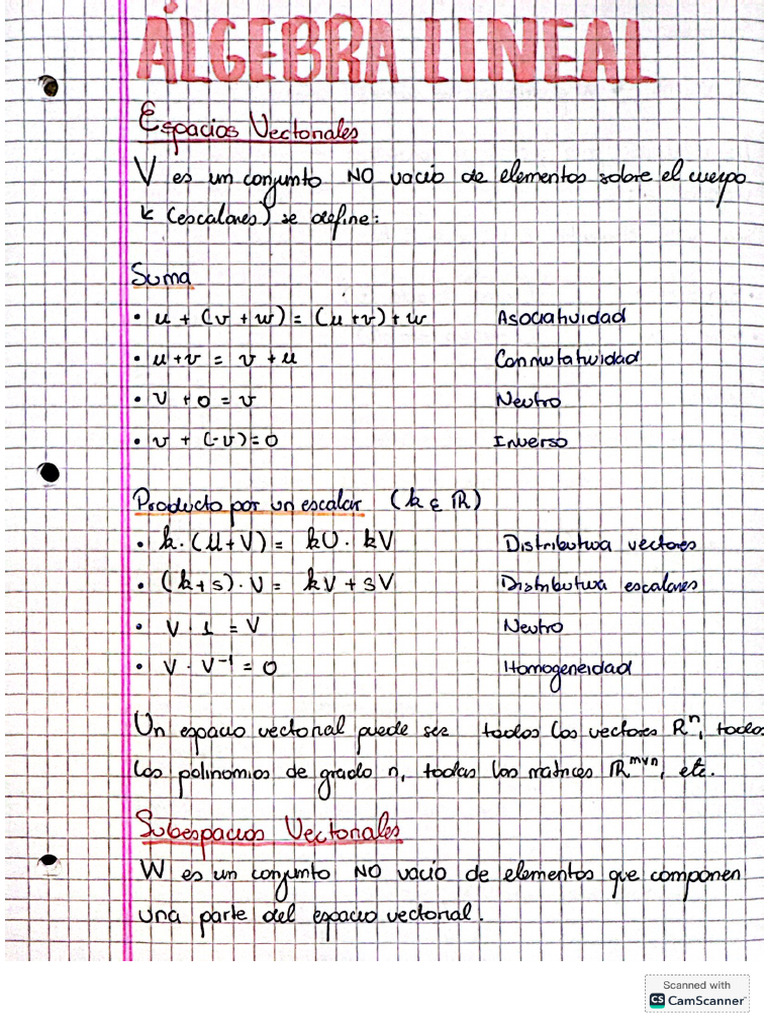 Álgebra RESUMEN PRÁCTICO | PDF