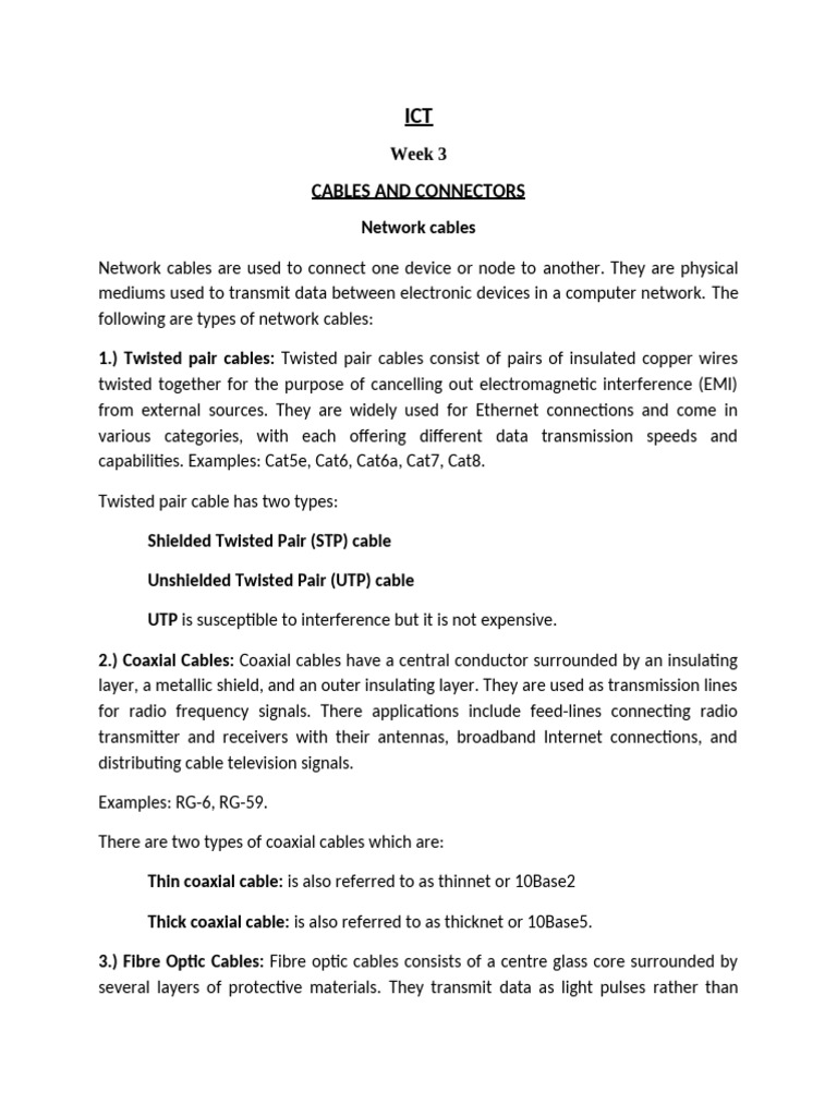 Cables_and_Connectors(SS3_WK3) | PDF | Electrical Connector | Usb