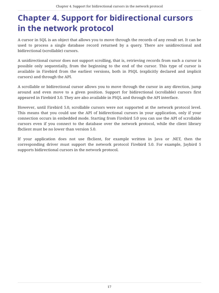 Bidirectional Cursors in Firebird 5.0 | PDF | Computer Architecture | Computing