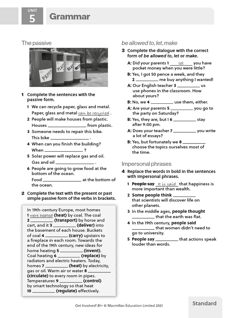 GI B1PLUS U5 Grammar Standard | PDF