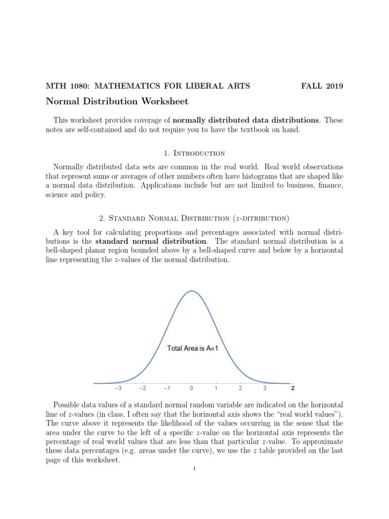 Standard Normal Distribution Pdf Normal Distribution Standard
