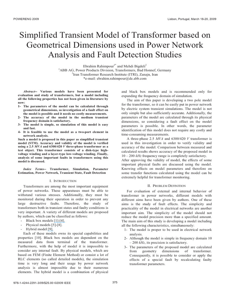 Simplified_transient_model_of_transforme | PDF | Inductance | Transformer