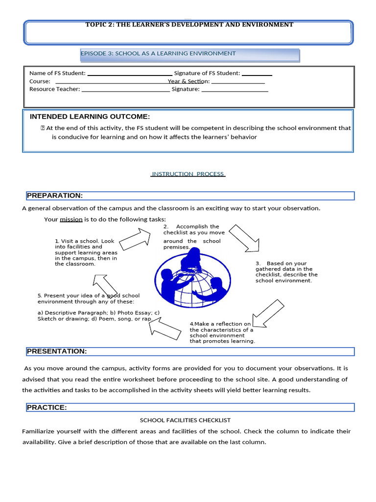 Fs1 Portfolio Ep 3 | PDF | Learning | Classroom