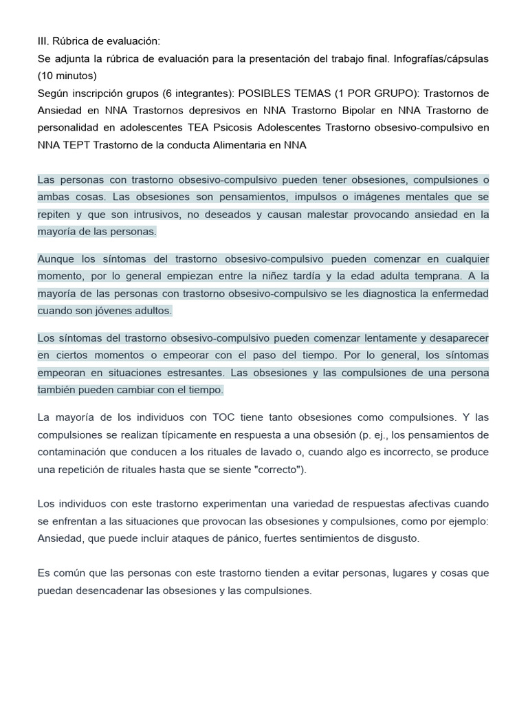 Infografia TOC | PDF | Desorden obsesivo compulsivo | Trastorno mental