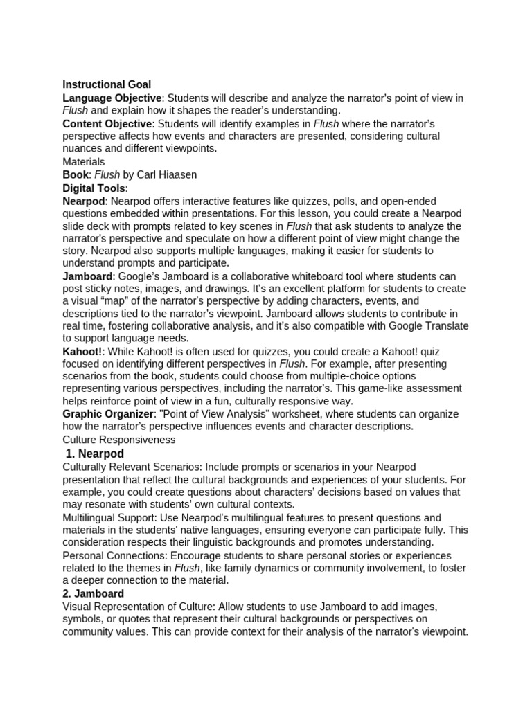 ILesson Plan For Integrating Technology | PDF | Narration | Narrative