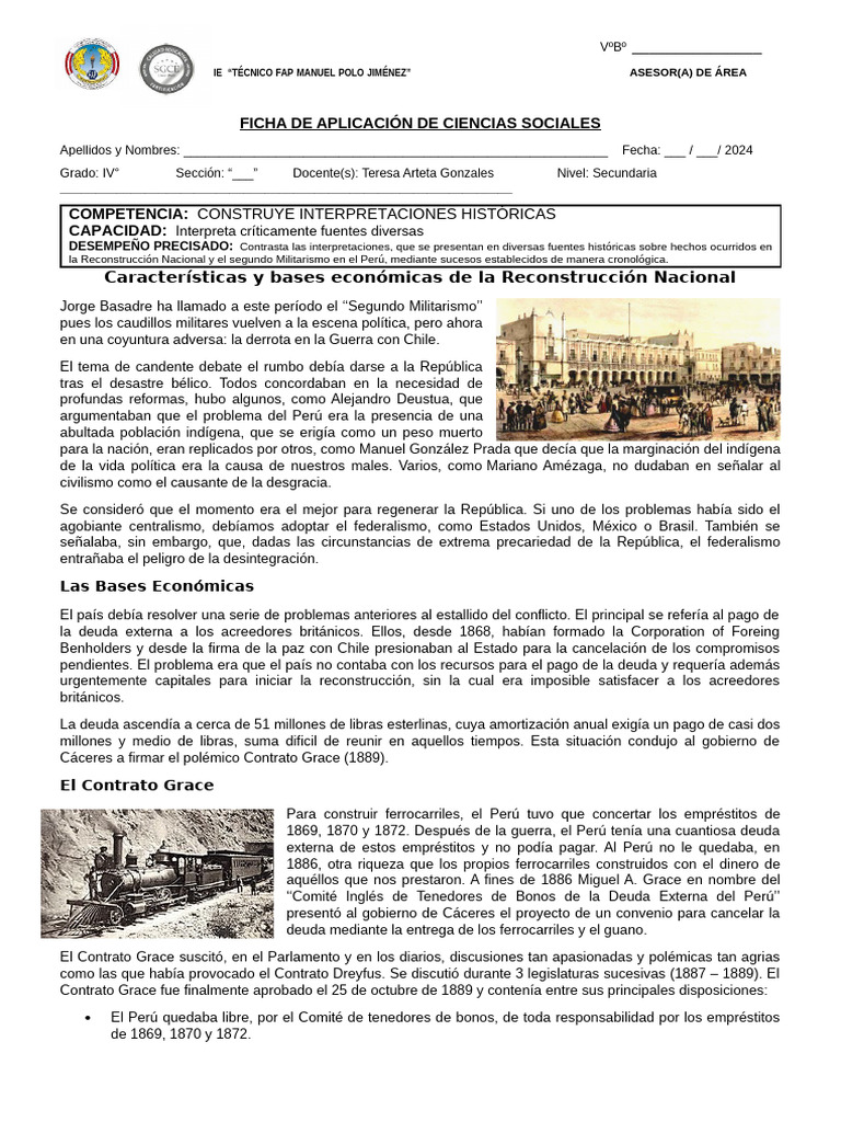 Reconstrucción Nacional y Segundo Militarismo | PDF | Perú