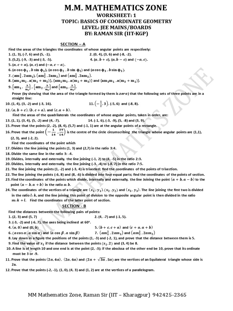 Basics of coordinate geometry | PDF | Geometry | Elementary Geometry