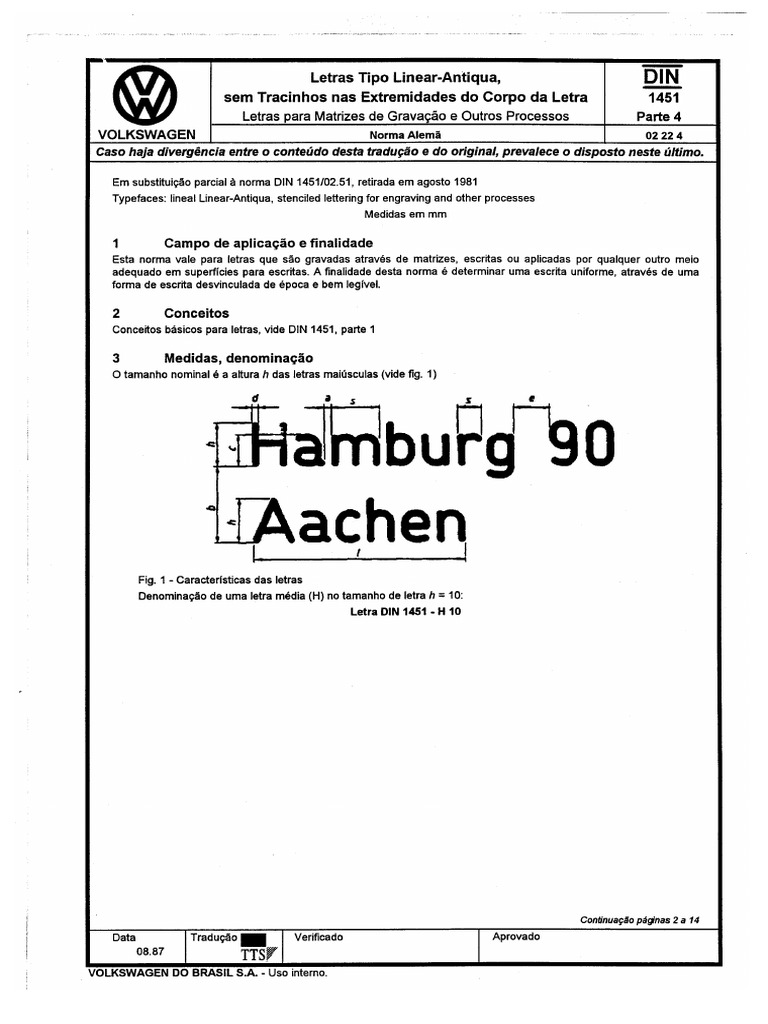 DIN 1451 - Letras para Gravados | PDF
