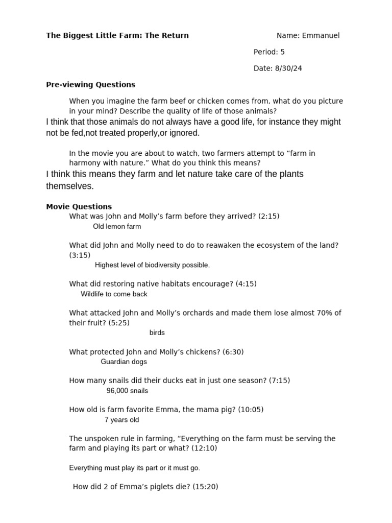 The Biggest Little Farm: The Return Guide | PDF | Ecosystem | Farms