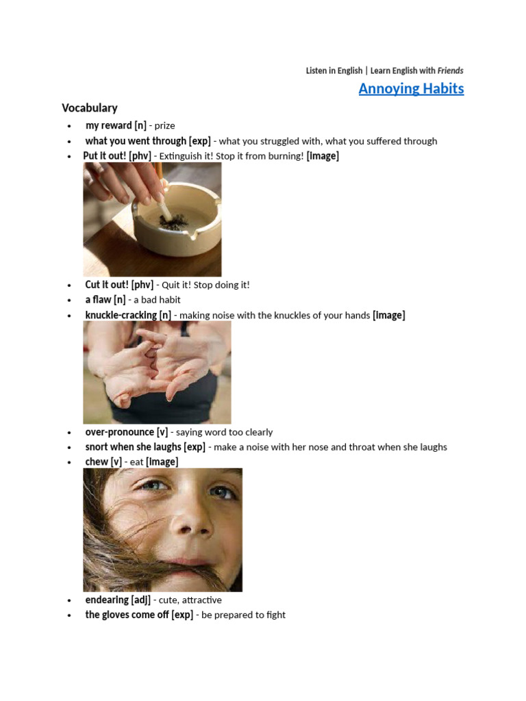 1. Friends - Annoying Habits | PDF