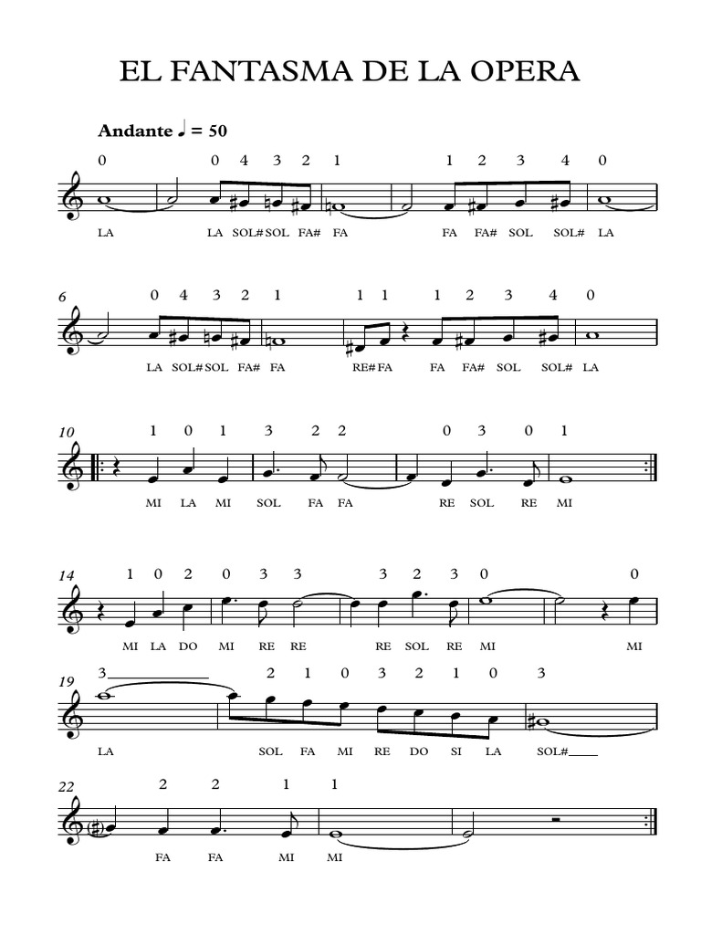 EL FANTASMA DE LA OPERA PARTITURA ULTIMA - Partitura Completa | PDF