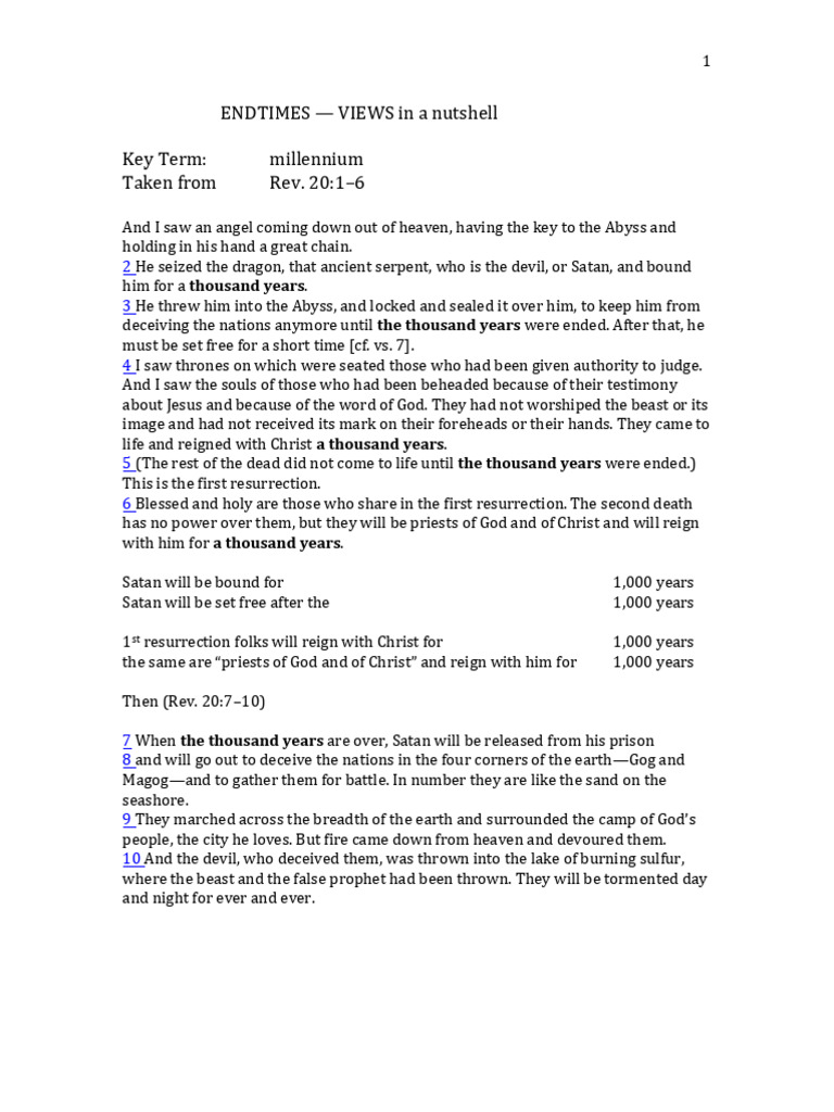 End Times - Bible Group Study | PDF | Millennialism | Theology