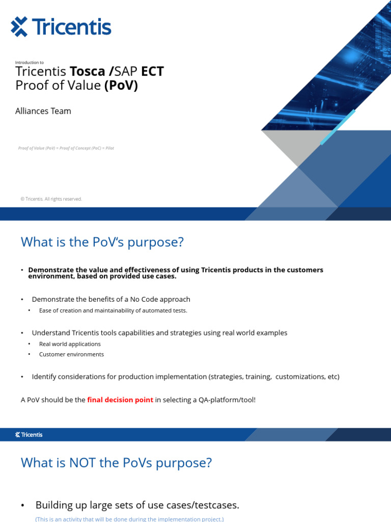 Tricentis Tosca PoV Process Partners | PDF | Computing | Software